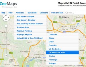 Make PostCode Area Map for Great Britain - ZeeMaps Blog