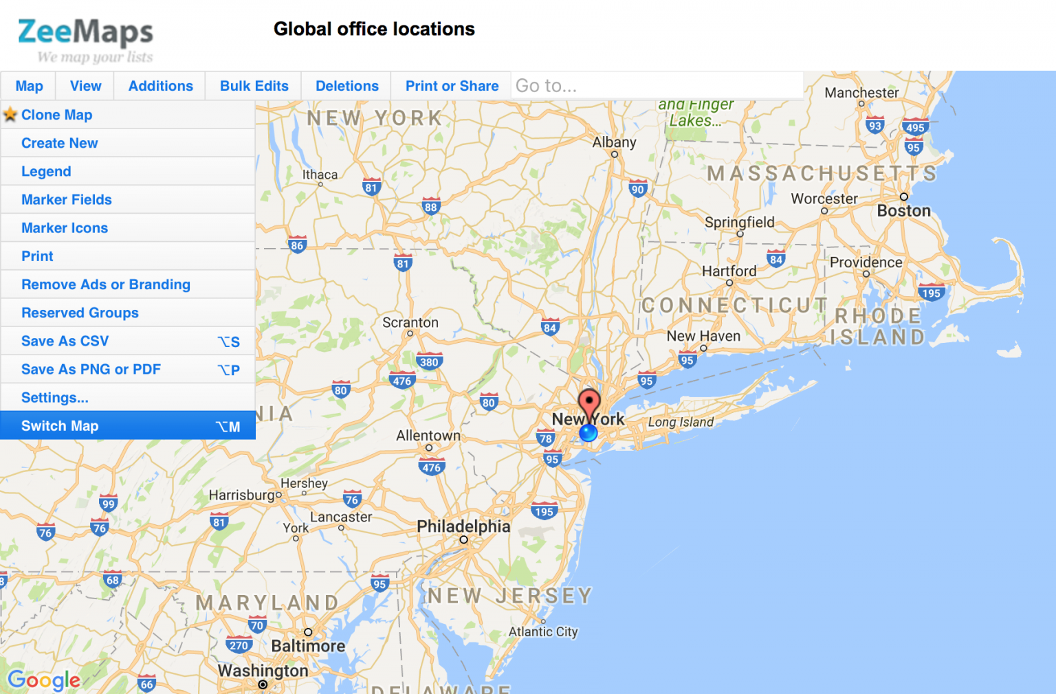 My Maps Merge and Switch between Maps - ZeeMaps Blog