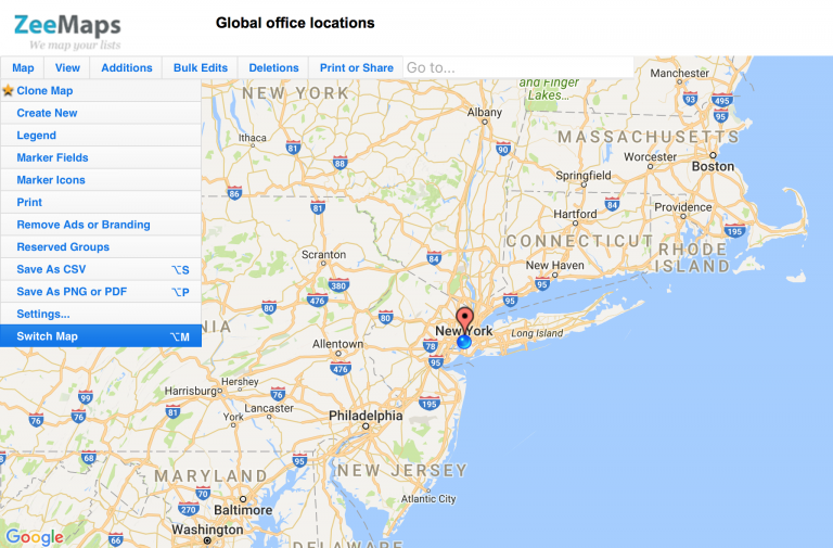My Maps Merge and Switch between Maps - ZeeMaps Blog
