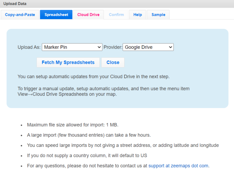 Auto-Update Map from Google Drive Spreadsheets - ZeeMaps Blog