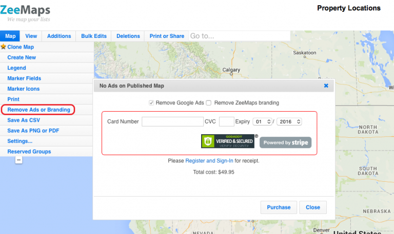 Advert-free publishing - ZeeMaps Help